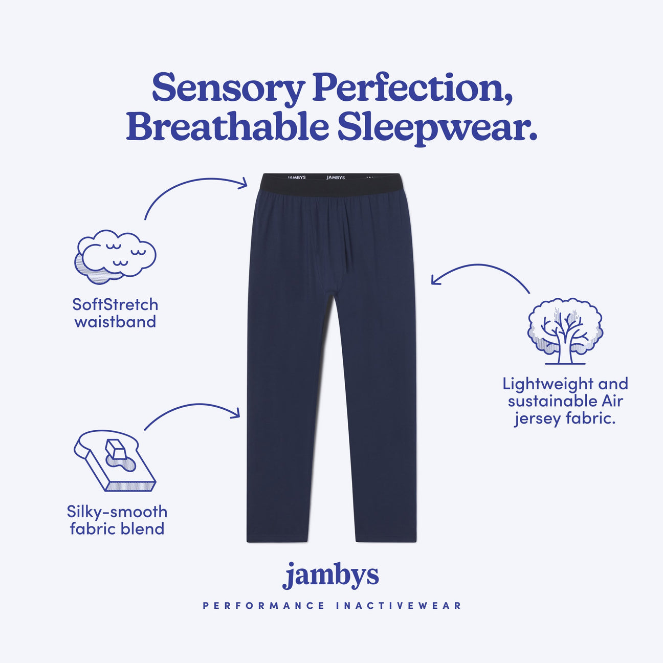 Lightweight Luxury Pajamas | Pajambys Bottom | Jambys | Navy/Black