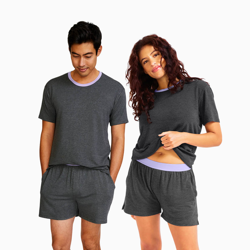 Boxers With Pockets | House Shorts | Jambys | Gray/Lavender